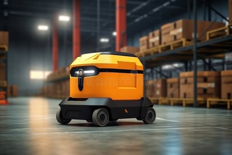 Automated Logistics, AGV Navigating Warehouse for Seamless Transport ...