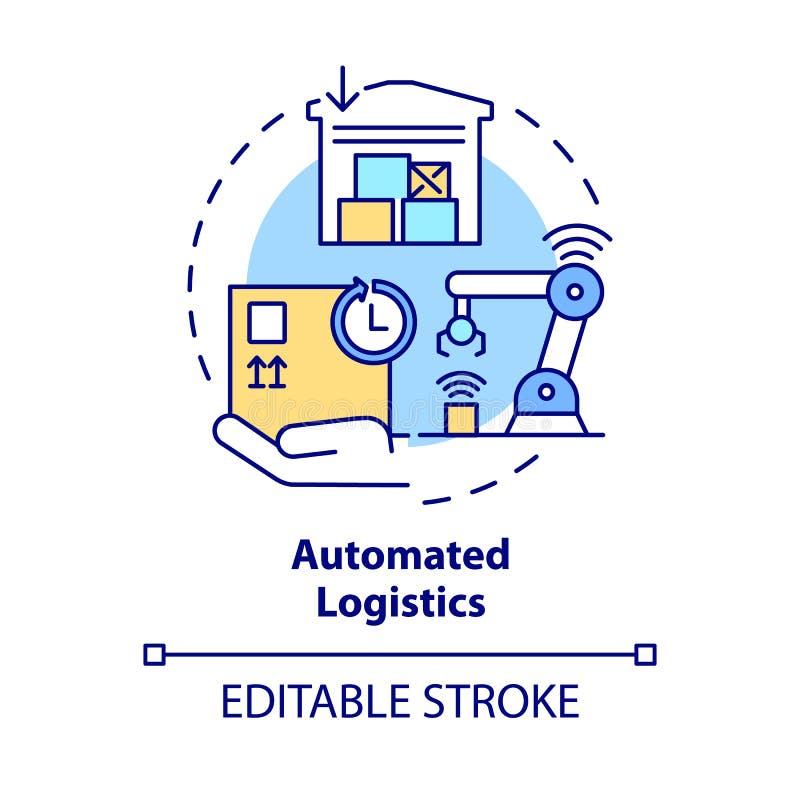 Automated Logistics Concept Icon Stock Vector - Illustration of linear ...