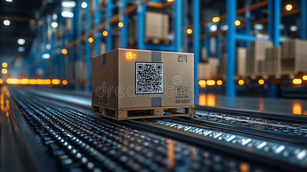 Automated Logistics System Generative AI Stock Illustration ...