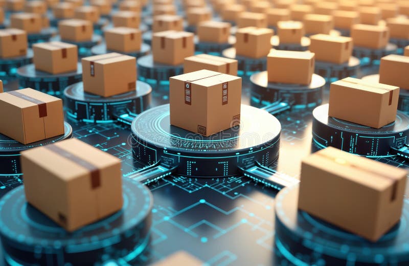 Automated Logistics System Transports Packages on Circular Platforms ...