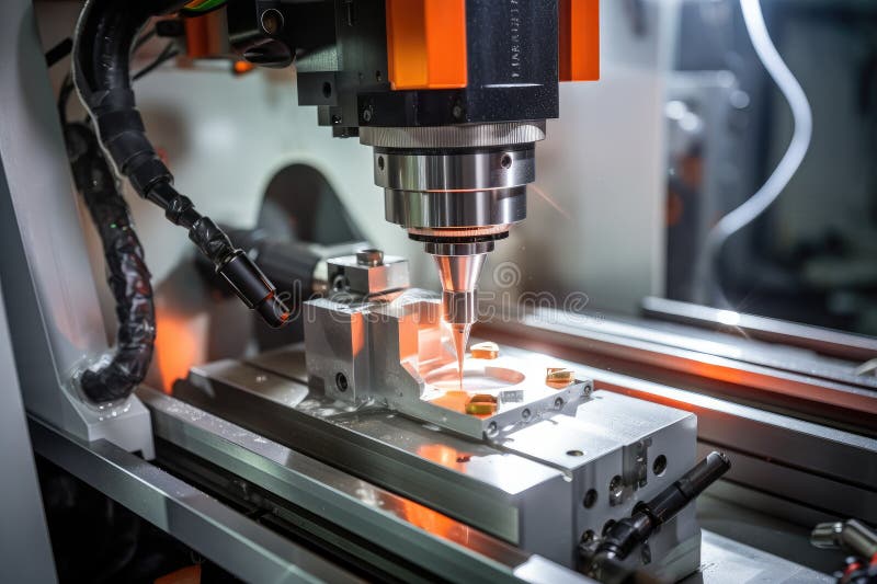 An Automated Machine in Action, Working on a Piece of Metal To Shape it ...