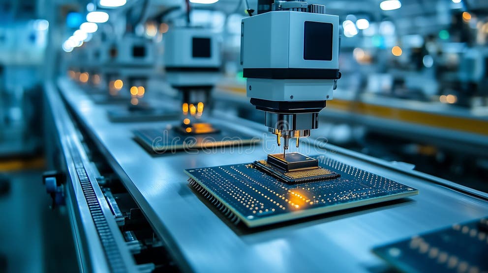 Microchips Production Stock Illustrations – 474 Microchips Production ...