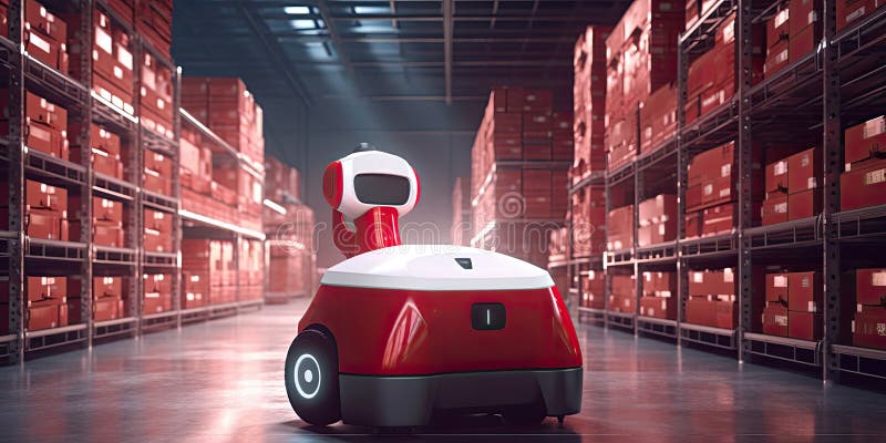 Automated Management Inventory and Delivery Robot at Storage Warehouse ...