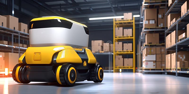 Automated Management Inventory and Delivery Robot at Storage Warehouse ...
