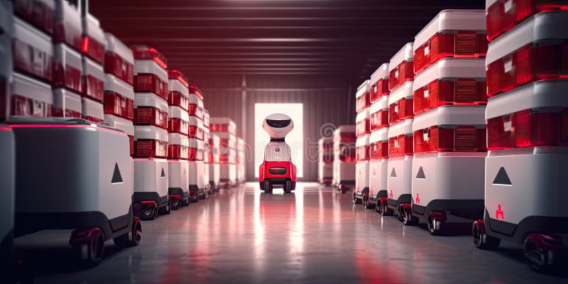 Automated Management Inventory and Delivery Robot at Storage Warehouse ...