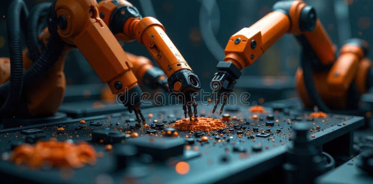 Automated Manufacturing Precision Robotic Arms Assembling Complex Mechanical Structures with ...