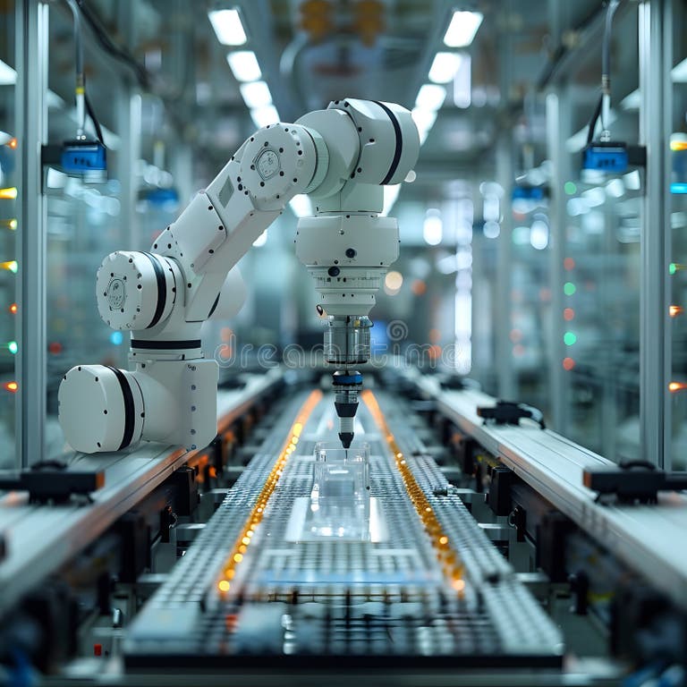 Automated Manufacturing Process with Robotic Arm Precision Work in ...
