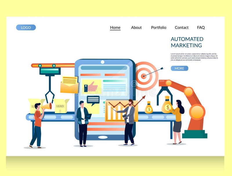 Automated Software Testing Landing Page Website Vector Template Stock ...