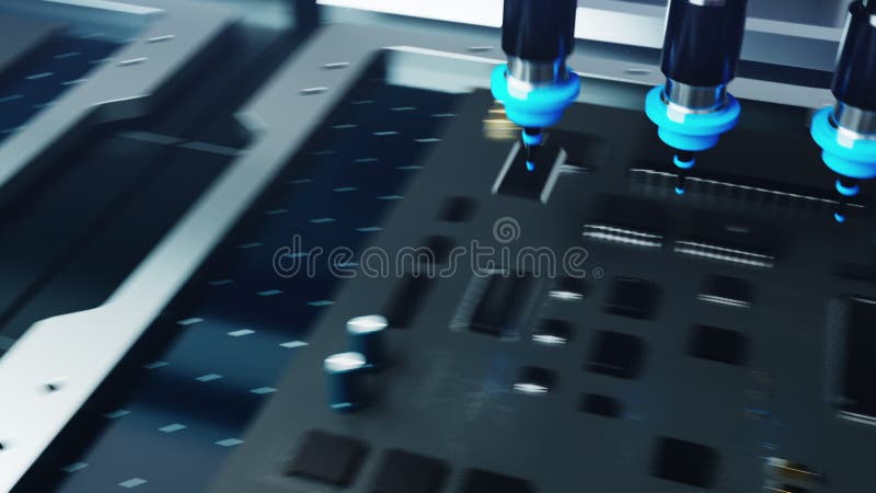Automated Assembly Line for Microelectronics and Chip Production. Stock ...