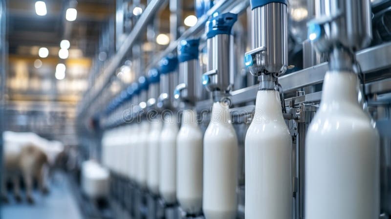Automated Milk Bottling Plant Modern Dairy Technology Stock Image ...
