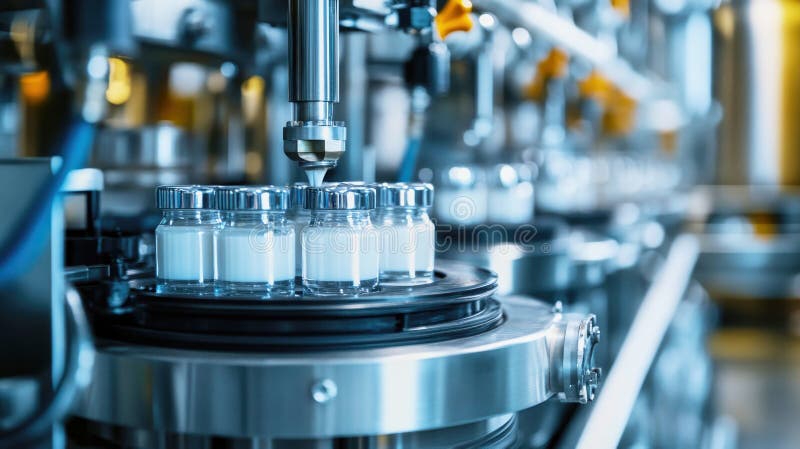 Automated Milk Processing Line in a Modern Factory Ensures High-quality ...