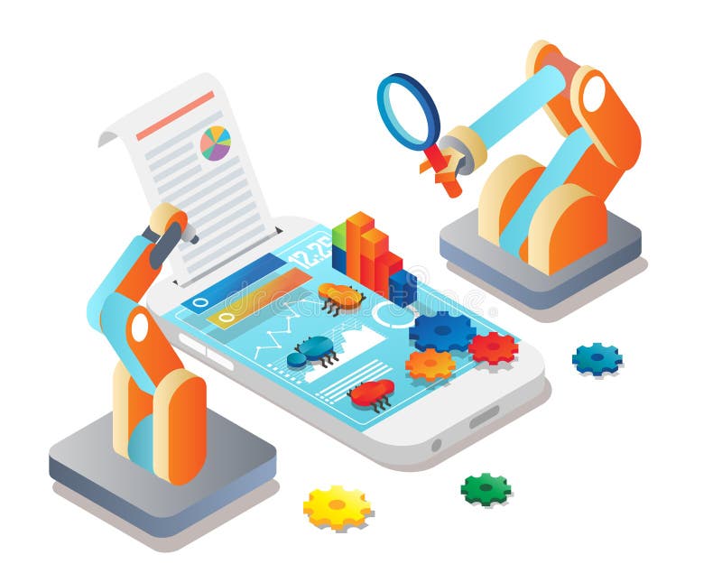 Automated Software Testing Landing Page Website Vector Template Stock ...