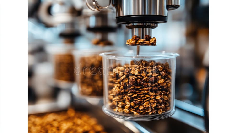 Automated Nut Packaging Machine in Operation Stock Image - Image of ...
