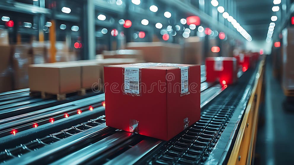 Automated Order Tracking Systems Scanning Barcodes on Packages in ...
