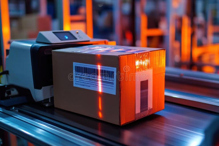 Automated Package Sorting with Barcode Scanner and Conveyor Belt in a ...