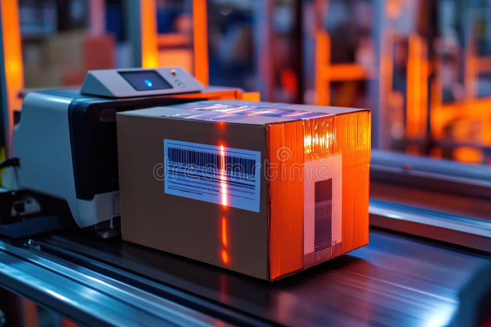 Automated Package Sorting with Barcode Scanner and Conveyor Belt in a ...