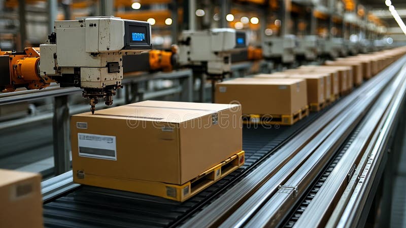 Automated Packaging System Efficiently Processing Boxes in a Warehouse ...