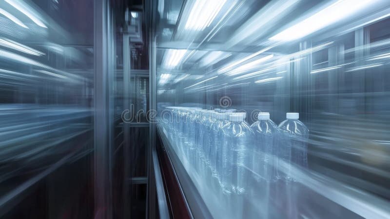 Automated Packaging System for Polyethylene Plastic Bottles Stock ...