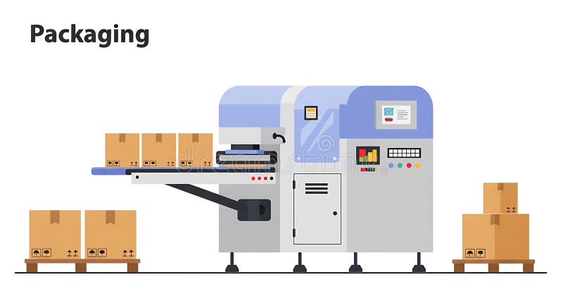 Automated Packaging System Processing Boxes for Shipping Stock ...