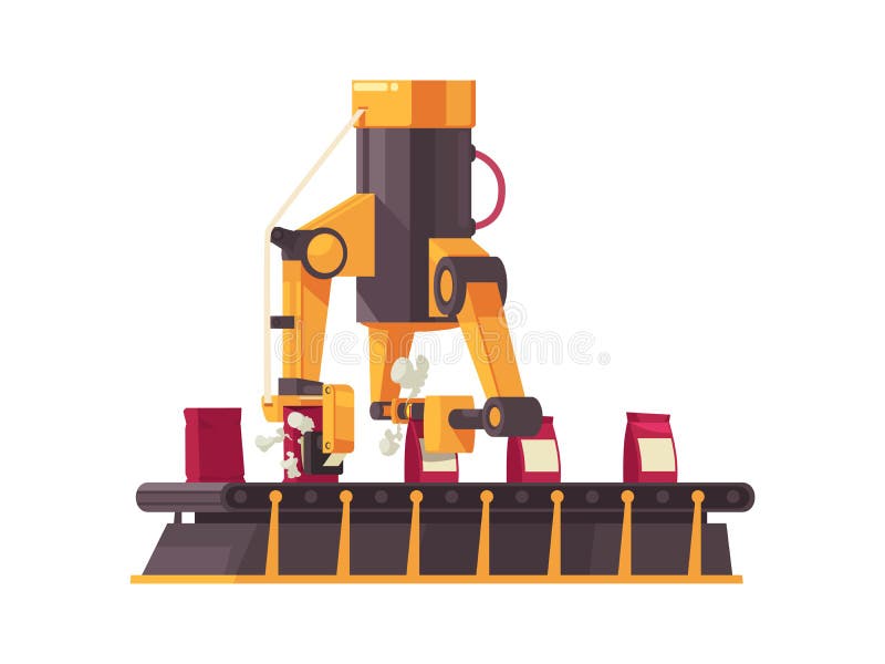 Automated Packing Machine stock vector. Illustration of engineering ...