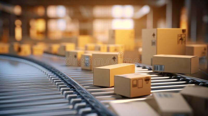 Automated Parcel Handling, a High-tech Sorting Center Stock Photo ...