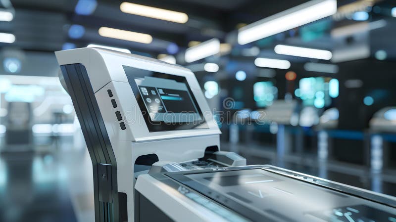 Automated Payment Systems Futuristic Payment Terminal Stock ...