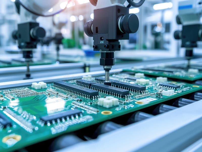Automated PCB Assembly Line Stock Image - Image of engineering ...