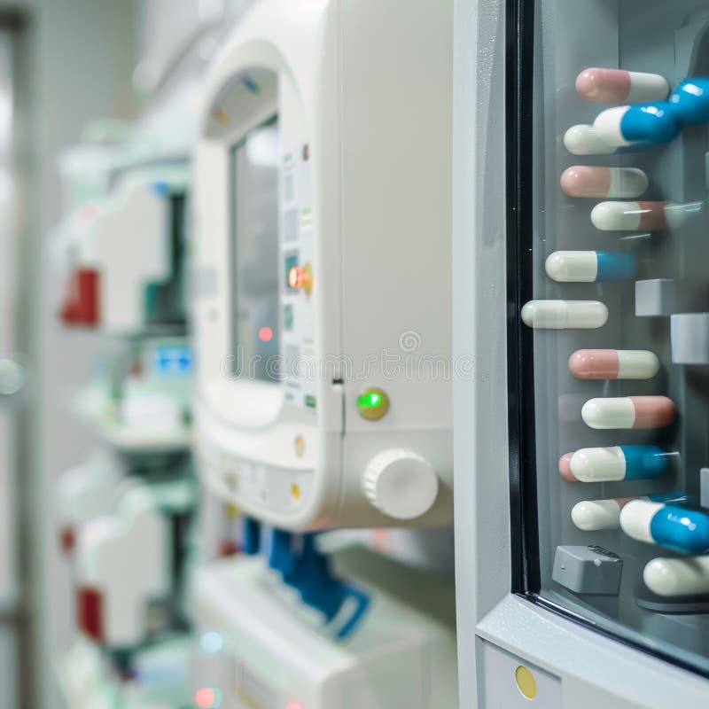 Automated Pharmacy Dispensing System Stock Illustration - Illustration ...