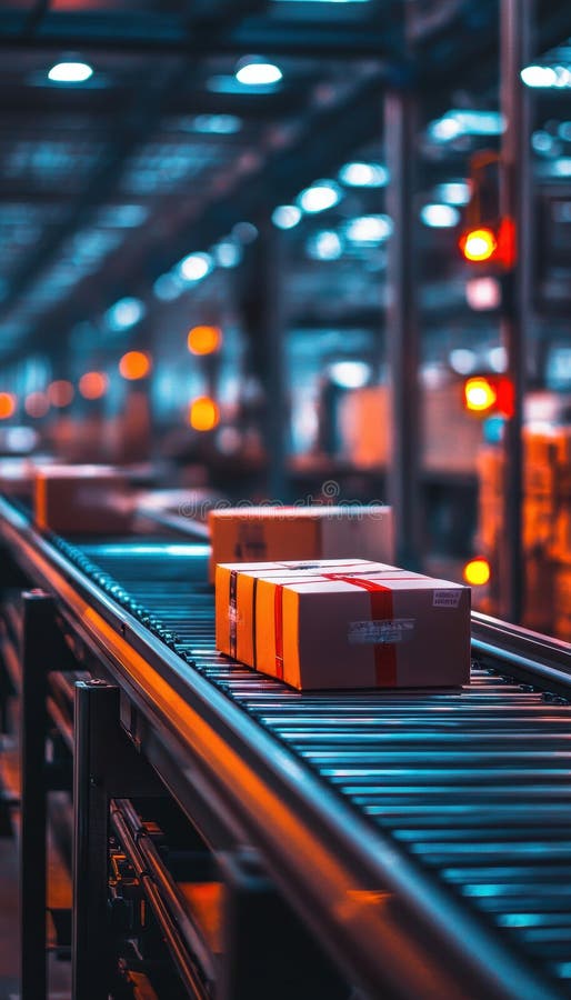 Automated Plant Conveyor System Sorting Packaged Goods for Efficient ...