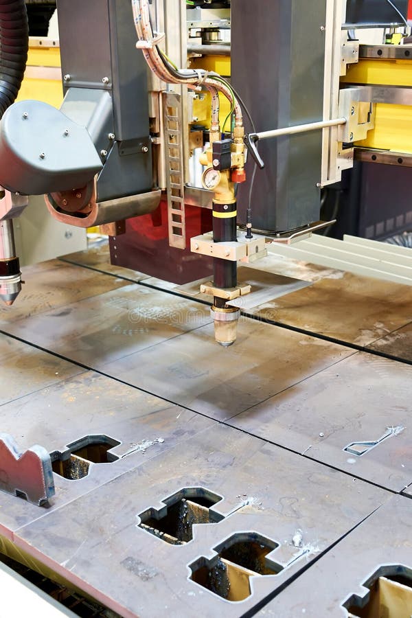 Automated Plasma Cutting Industrial Machine for Metal Stock Image ...