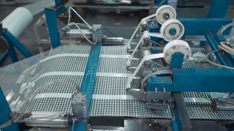 Automated Polymer Mesh Machine. Creative. Machines Laying Heating Wires ...