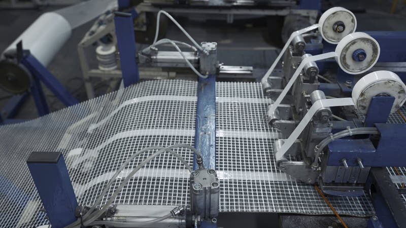 Automated Polymer Mesh Machine. Creative. Machines Laying Heating Wires ...