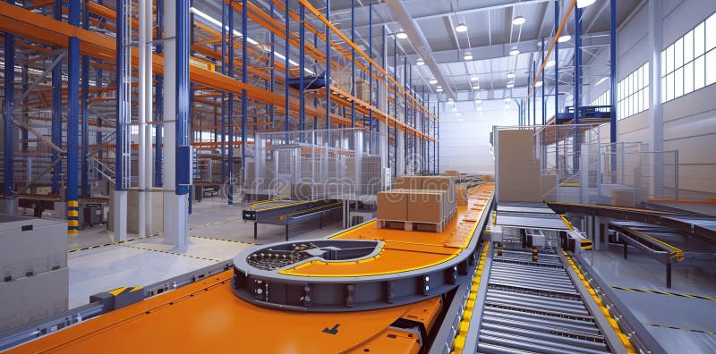 Automated Precision, High-Tech Logistics Center with Futuristic ...
