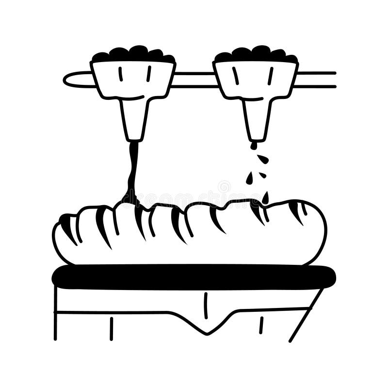 Automated Process of Long Bread Production, Vector of Long Bread Stock Vector - Illustration of ...