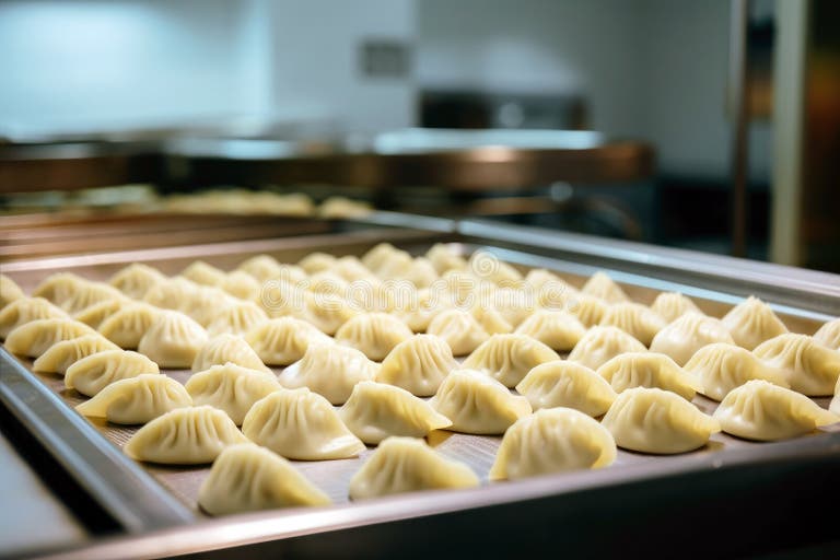 Automated Process of Making Asian Dumplings Stock Image - Image of ...