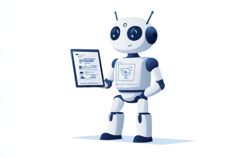 Automated Process Optimization: Robot Technology Stock Illustration ...