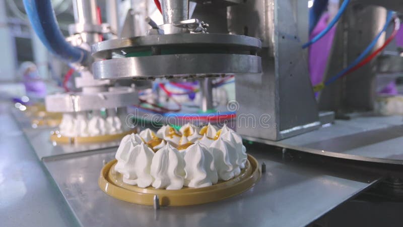Automated Production of Ice Cream. Automated Conveyor for Creating an ...