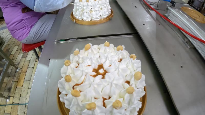 Ice Cream Making Process. Modern Ice Cream Factory. Automatic Packaging ...