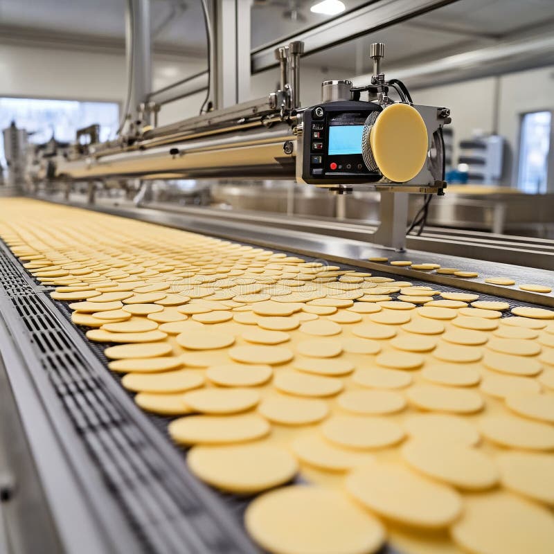 An Automated Production Line is on Display Featuring Blocks of Yellow ...