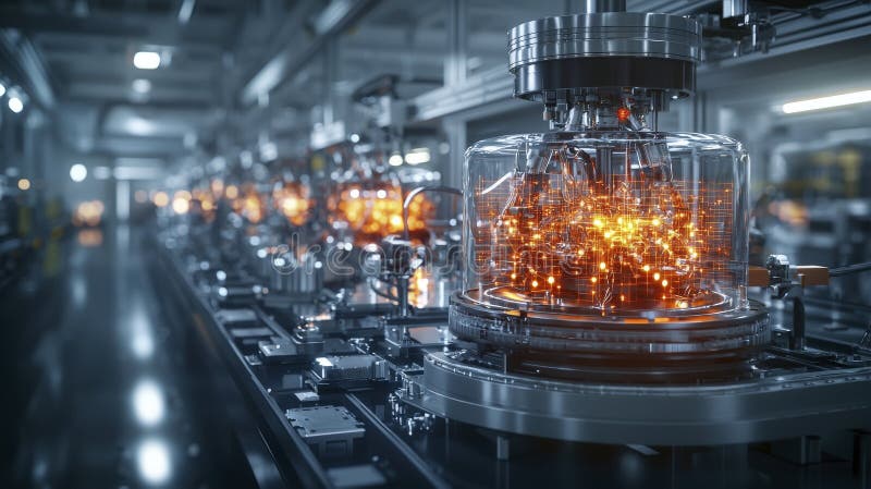 Automated Production Line Showcasing Data Visualization in a High-tech ...