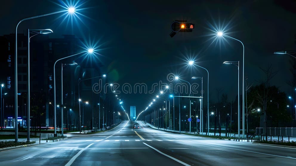 Automated Public Lighting Control Stock Illustration - Illustration of ...