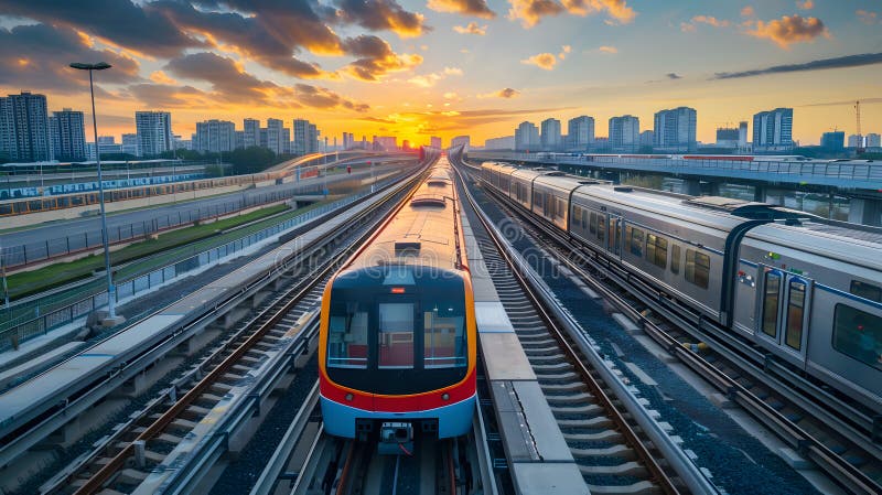 Automated Rail Systems Transport Stock Illustration - Illustration of ...