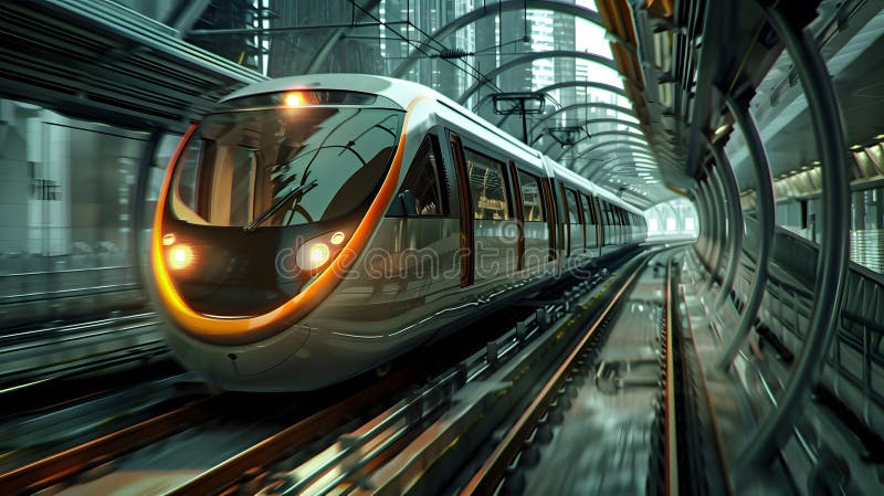 Automated Rail Transport Station Stock Illustration - Illustration of ...