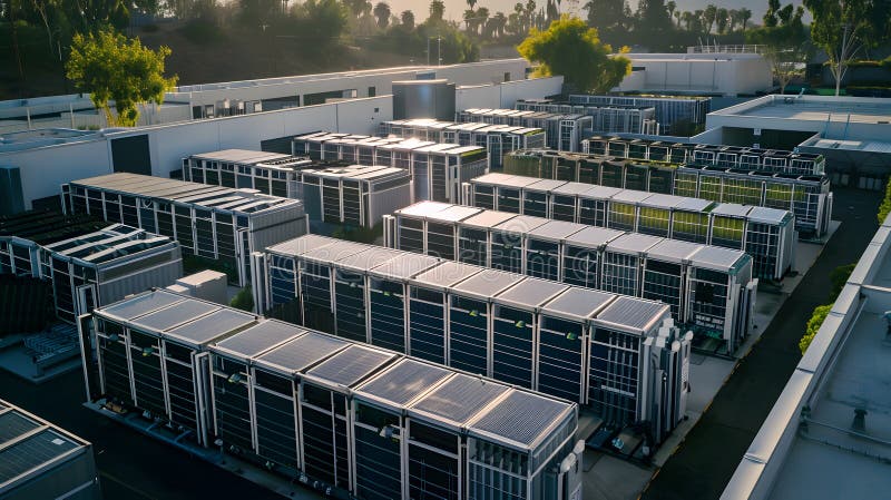 Automated Renewable Energy Storage Technology Stock Illustration ...