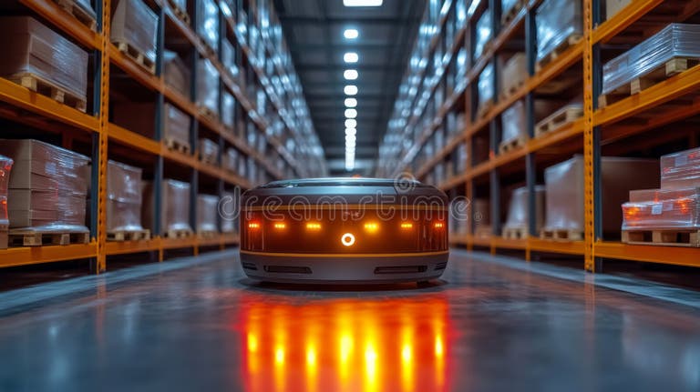 Automated Robot Navigating an Expansive Warehouse during Sorting and Distribution Operations ...