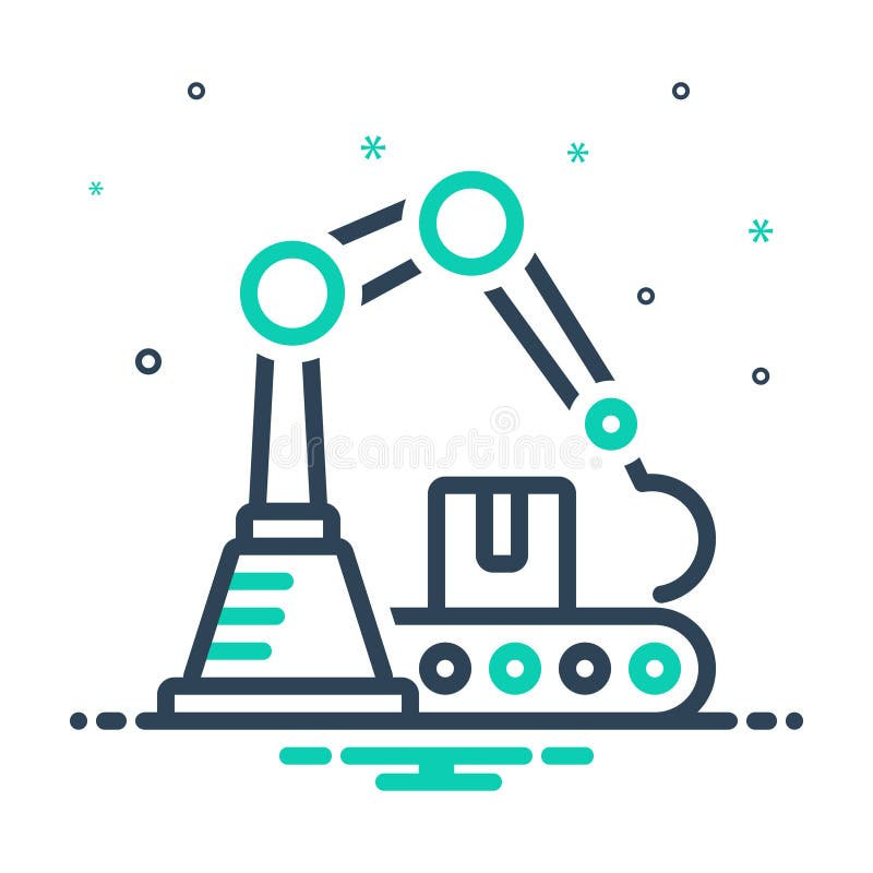 Mix Icon for Automated Robotic Arm, Manufacturing and Loader Stock ...