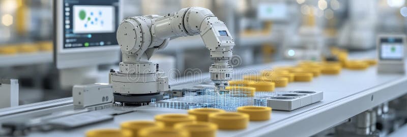 Automated Robotic Arm Organizing Components Array Stock Illustration Illustration Of Workflow