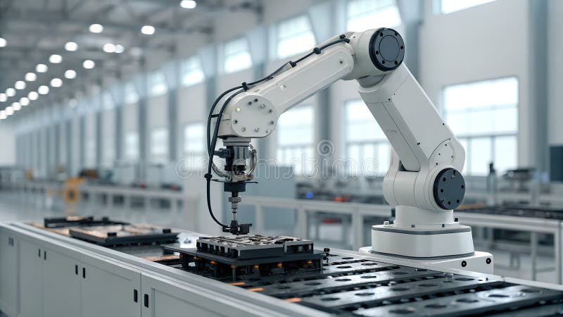 Automated Robotic Arm Performing Precision Assembly Tasks in Industrial ...