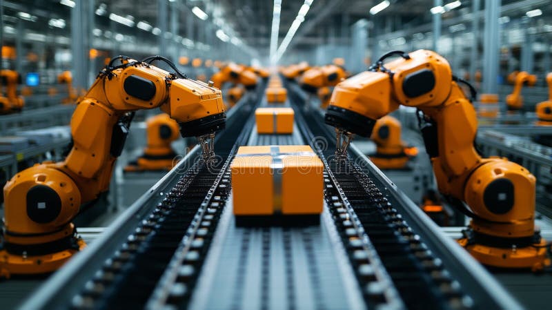 Automated Robotic Arms in a Logistics Facility Performing Precise ...