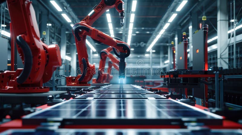 The Automated Robotic Assembly Line.AI Generated Image Stock Photo - Image of factory ...